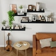 48inch Floating Shelves, 8 inch Deep Modern Solid Wood Wall Shelves for ...
