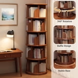5 Tier Rotating Bookshelf, 360° Display Round Spinning Bookshelf, Space ...