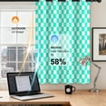 Blue and White Checkered Pattern Blackout Curtains,Triple Weaved Fabric ...