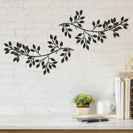 BT Chou 2Pcs Metal Wall Art Decor Metal Tree Leaf Wall Decor Vine Olive ...