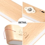 SOBUTY Wall Lamps Wood Rechargeable Magnetic 360° Rotate Nightstand ...