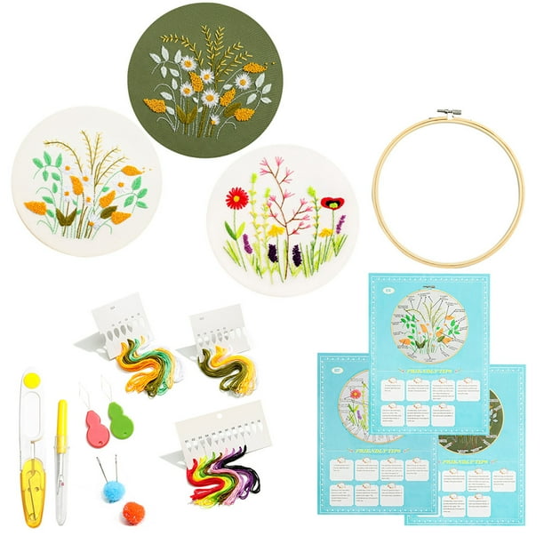 Qiaoxi Embroidery Beginner Kits Cross Stitch Starter Kit with Pattern ...