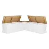Linon Troyin Backless Corner Nook Set, Natural/White, Dining Table with ...