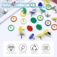 200Pieces Plated Push Pins Round Flat Metal Thumbtacks Cork Notice ...