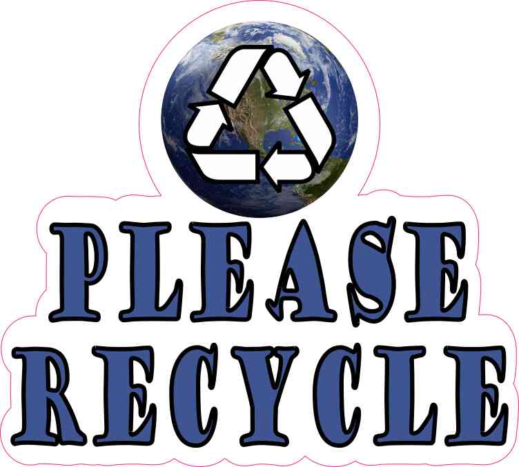 5in x 4.5in Please Recycle Sticker - Walmart.com