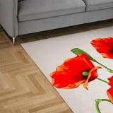 CafePress - Painted Red Poppies Area Rug - 3'x5' Decorative Area Rug ...