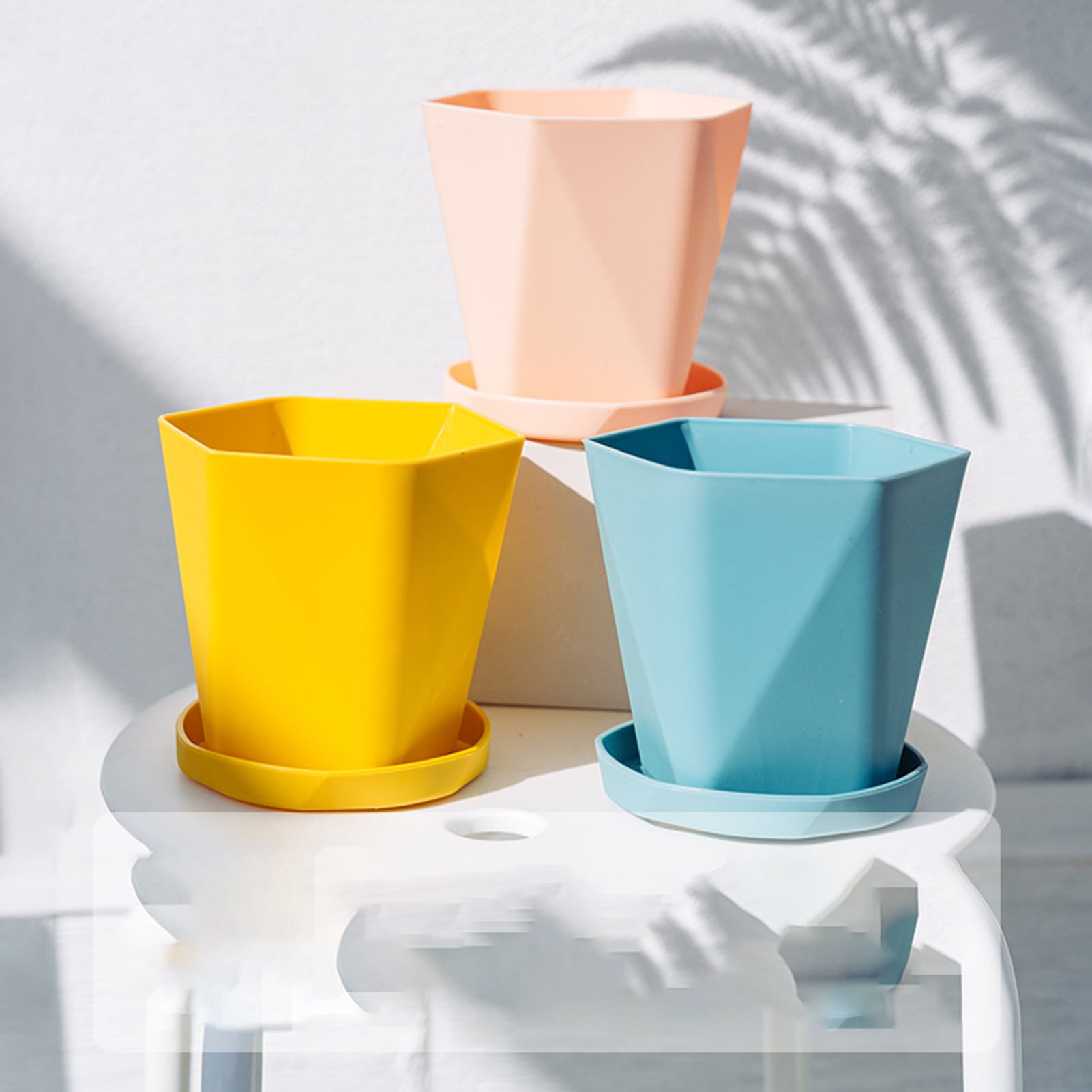 Travelwant Flower Pots, Plastic Plant Pots with Drainage Holes and ...