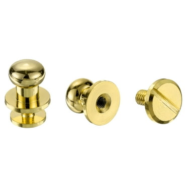 5 Set 5mm Solid Brass Round Head Stud Screw Rivets for DIY Leather Belt ...