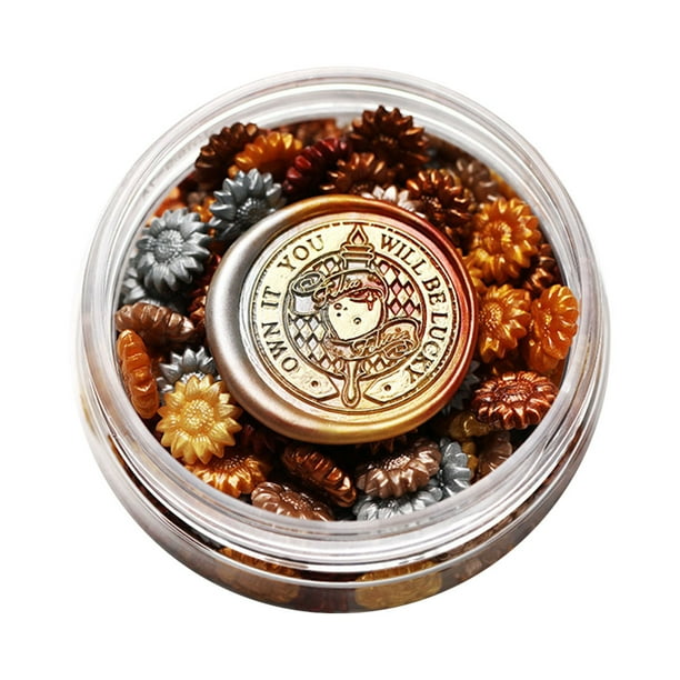 Sello en Forma Girasol Sello Cera Cuenta Cera Manual Bricolaje Cuenta para Tarjeta Boda (J ...