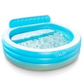 Sable Inflatable Pool, Family Lounge with Seat, Kids & Adults, 7.33x7 ...