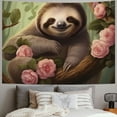 BCIIG Cute baby sloth Tapestry Wall Hanging for Living Room Tapestry ...