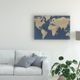 World Art Group Linen Map I - Blue Beige Abstract Map Design - Walmart.com