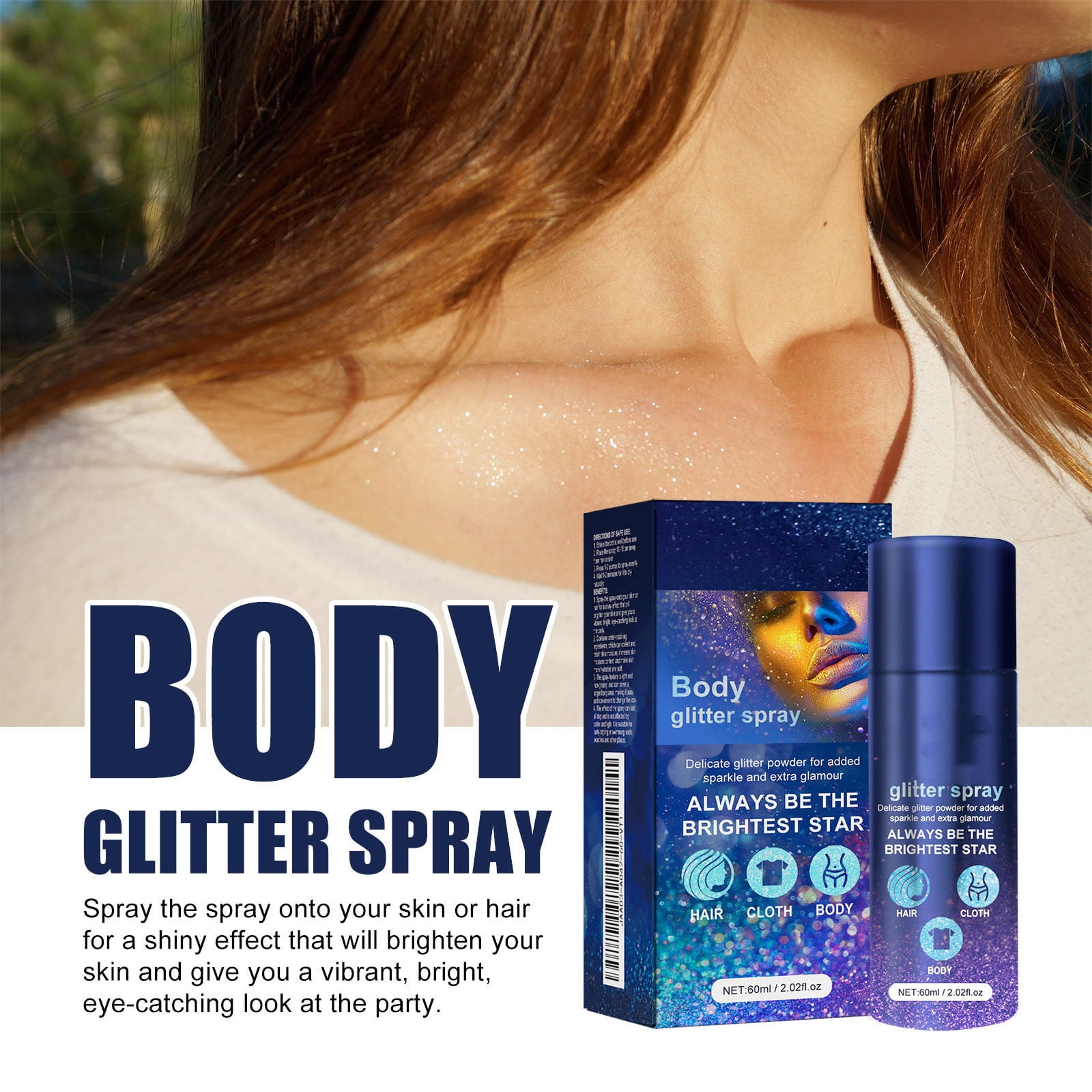 Bath Stuff Flash Spray Face Body Collarbone Hair Highlighter Spray ...