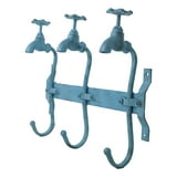 Cast Iron Vintage Rustic Blue Farmhouse Sink Faucet Spigot Triple Wall ...