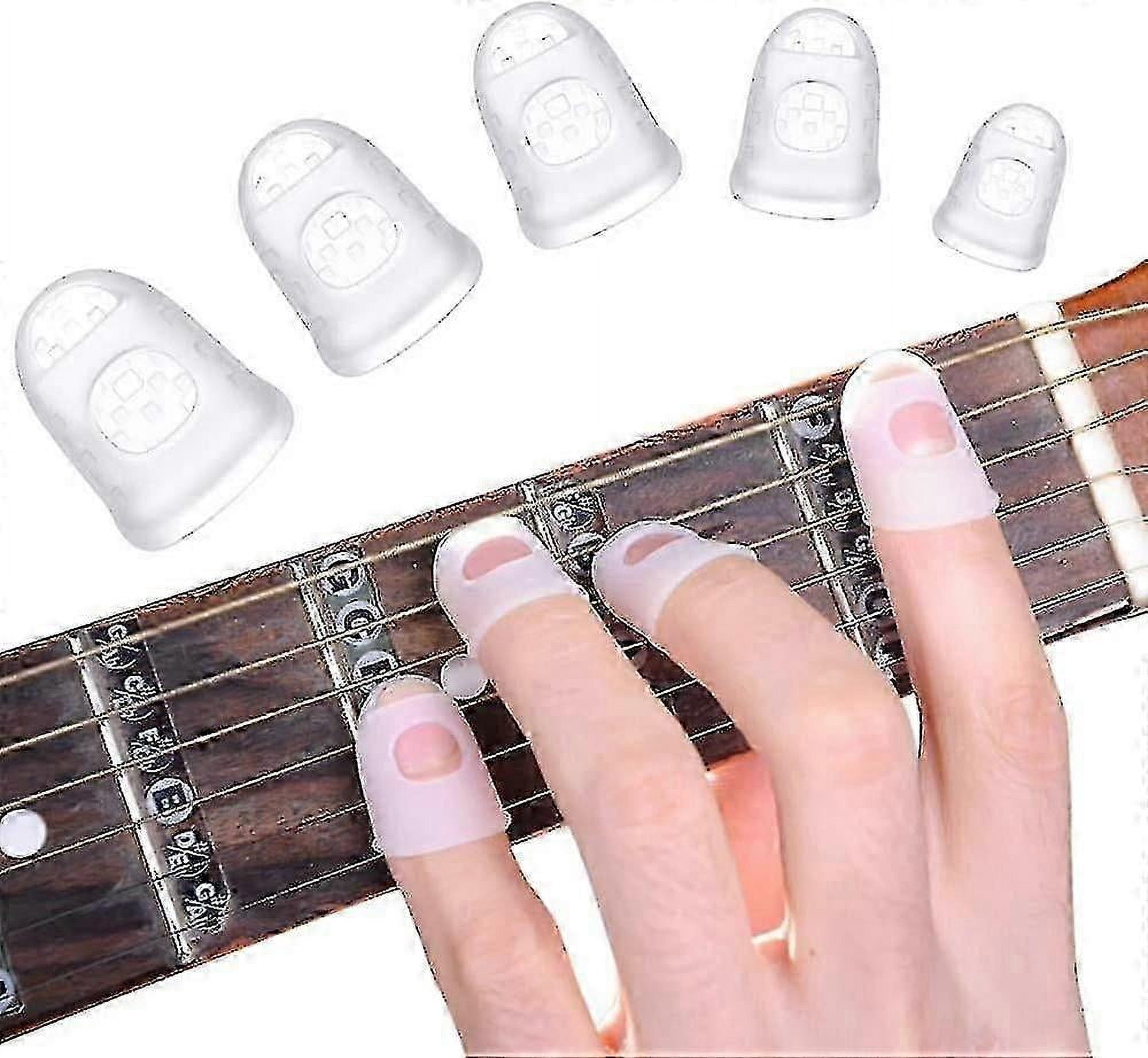 Silicone Guitar Finger Protectors Anti-Slip, 40 Pcs 5 Sizes Rubber Tips ...