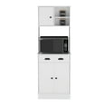Treevol Furniture, Microwave Storage Stand with 3-Doors and Drawer ...