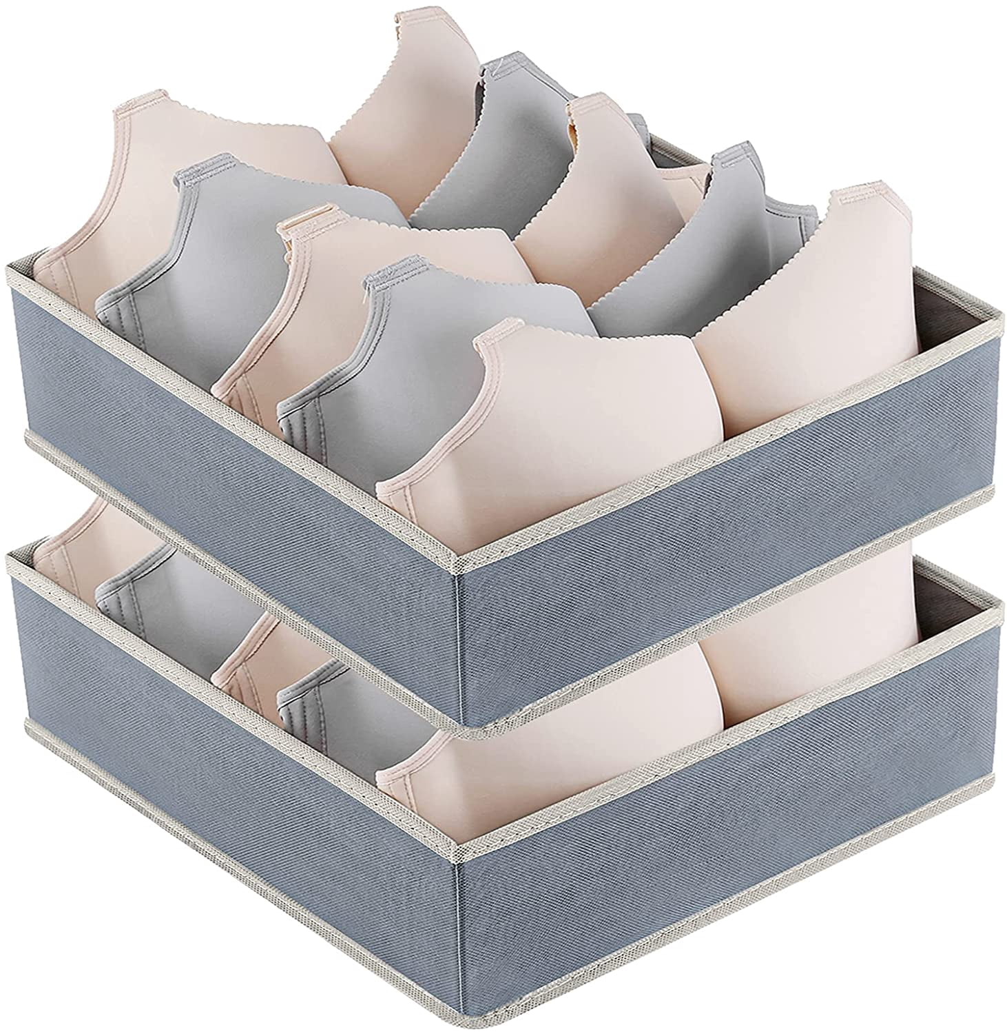2 Pack Bra Storage Organizers for Drawers, Foldable Closet Lingerie ...