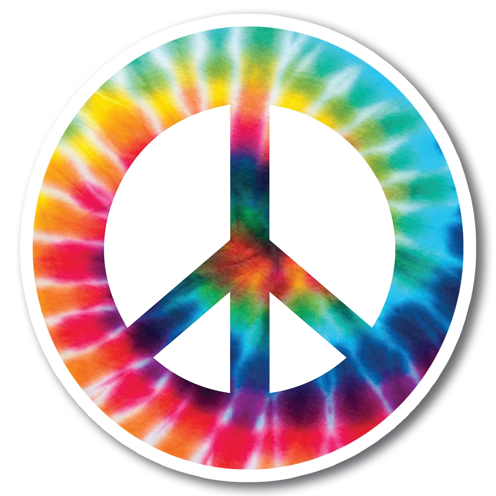 Magnet Me Up Tie Dye Peace Sign Magnet Decal, 5 Inch Round, Vinyl ...