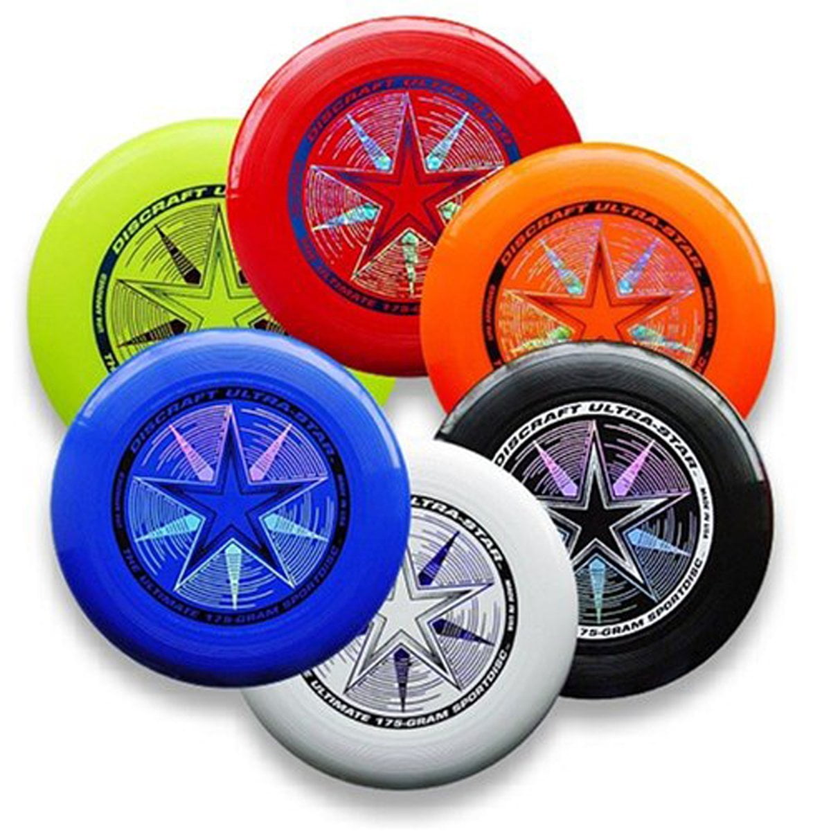 Discraft 175 gram Ultra Star Ultimate Sport Disc - 6 Pack (Black Blue ...