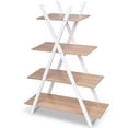 Costway Bookshelf Shelves X-Shape 4 Tier Ladder Storage Bookcase ...