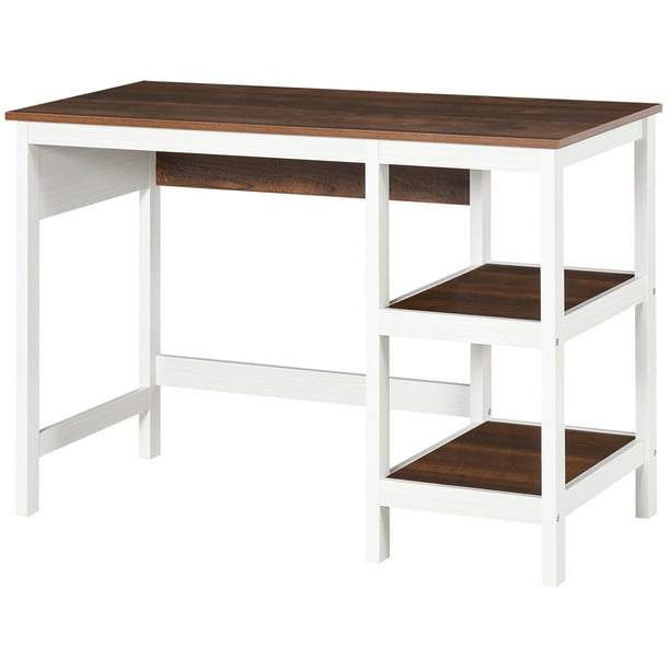 HomCom Computer Desk with Display Shelves Home Office Table Workstation ...