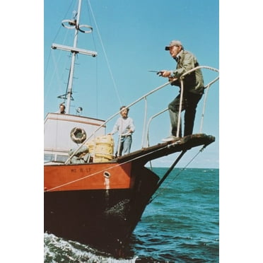 Jaws shark attacking boat 24x36 Poster - Walmart.com