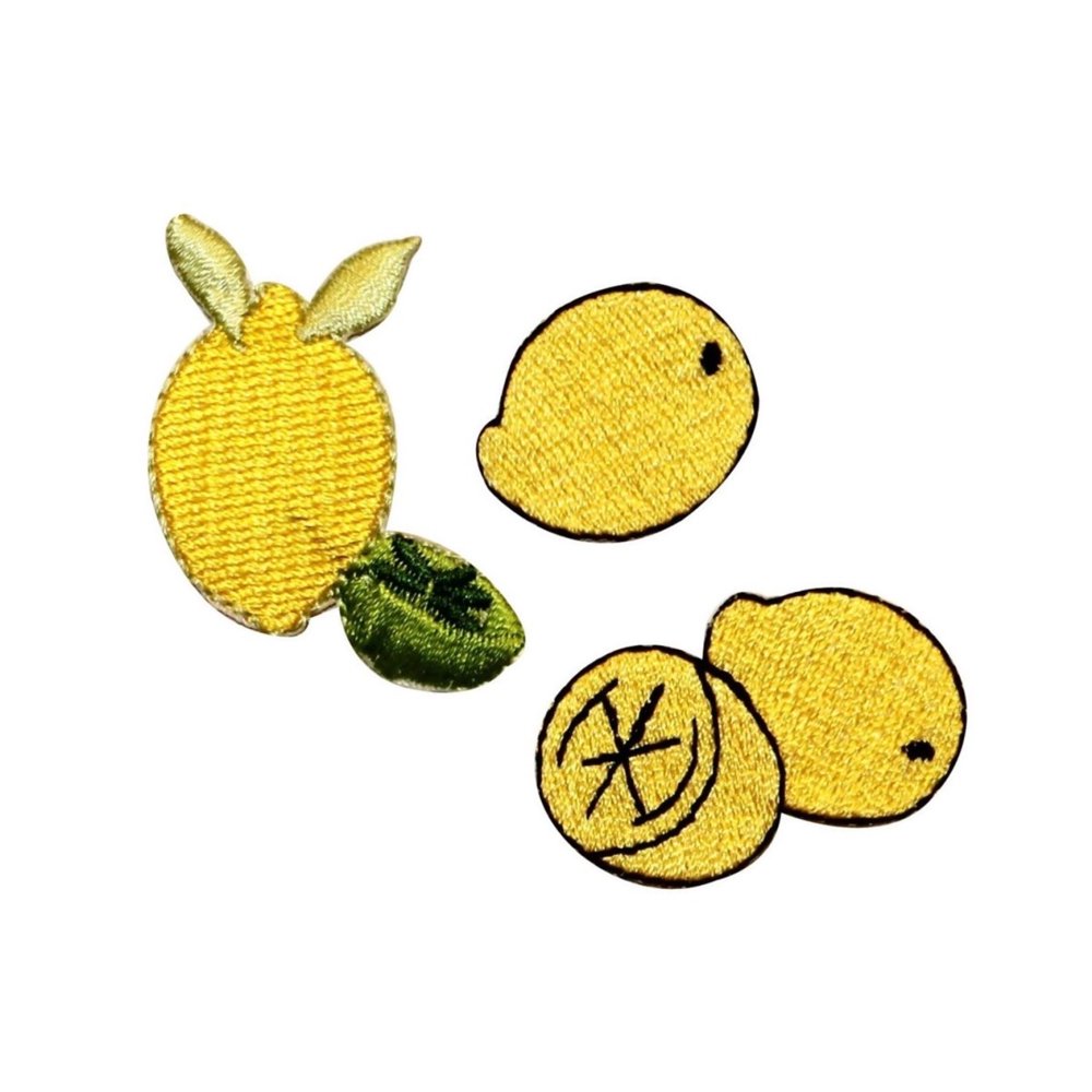 ID 1210ABC Set of 3 Assorted Lemon Patches Lemonade Embroidered Iron On ...