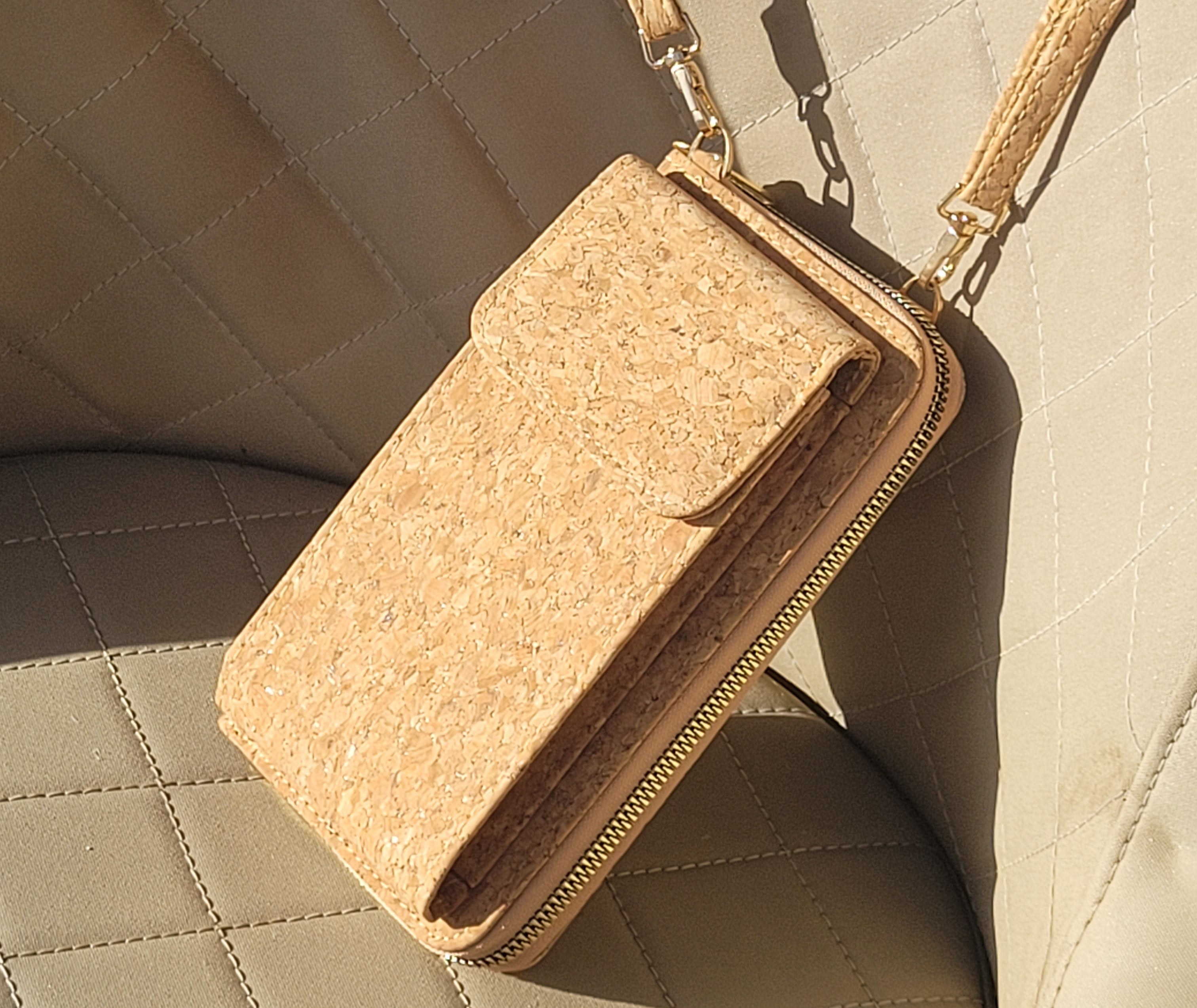 Cork phone wallet cross body with cellphone compartment mobile phone ...