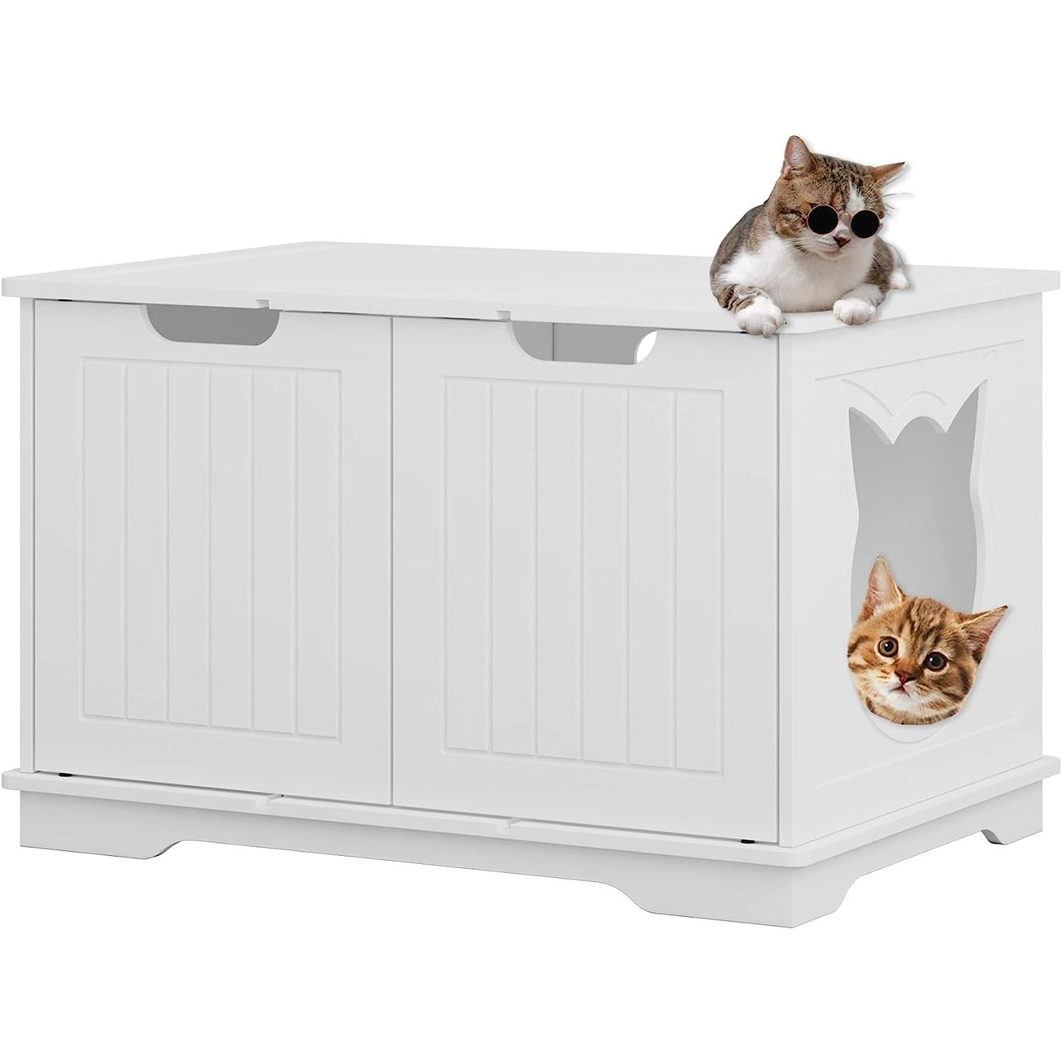Cat Litter Box Enclosure, Cat Washroom Bench, Modern Hidden Litter Box ...