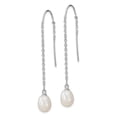 Primal Silver Sterling Silver Rhodium-plated 7-8mm Teardrop Freshwater ...