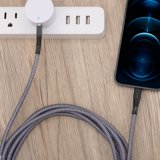 onn 10ft Lightning to USB-A Braided Charging Cable, MFI certified ...