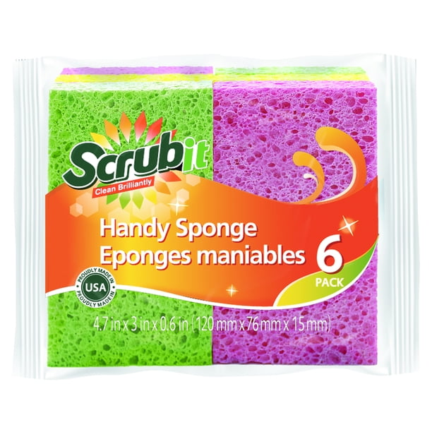 Scrubit Cleaning Scrub Sponge Scrubbing Dish Sponges, 6 Pack - Walmart.com