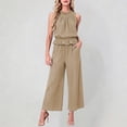 Bohemian Two Piece Set, Flounce Halter Top & Wide Leg Trousers for ...