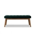 Mid-Century Modern Rexton Green Velvet Bench - Walmart.com