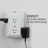 GE 6-Outlet Wall Adapter, Reset Button, Wide Spaced Outlets, 56575 ...