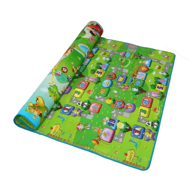 Reversible Baby Play Mat for Babies and Toddlers Giant Learning Playmat ...