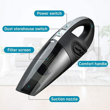 Toyella Portable Car Vacuum Cleaner Handheld Vacuums Cordless Powered ...