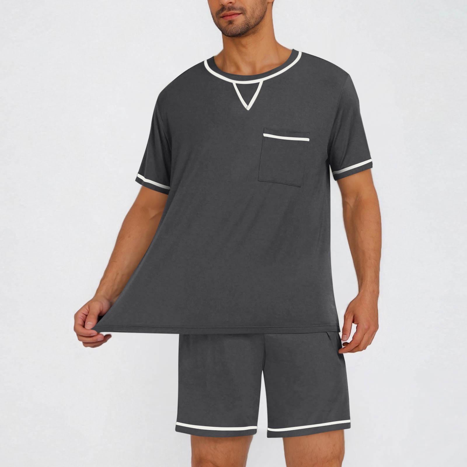 Click here for Kalauyu Mens Pajamas Set Casual Short Sleeve Shirt... prices