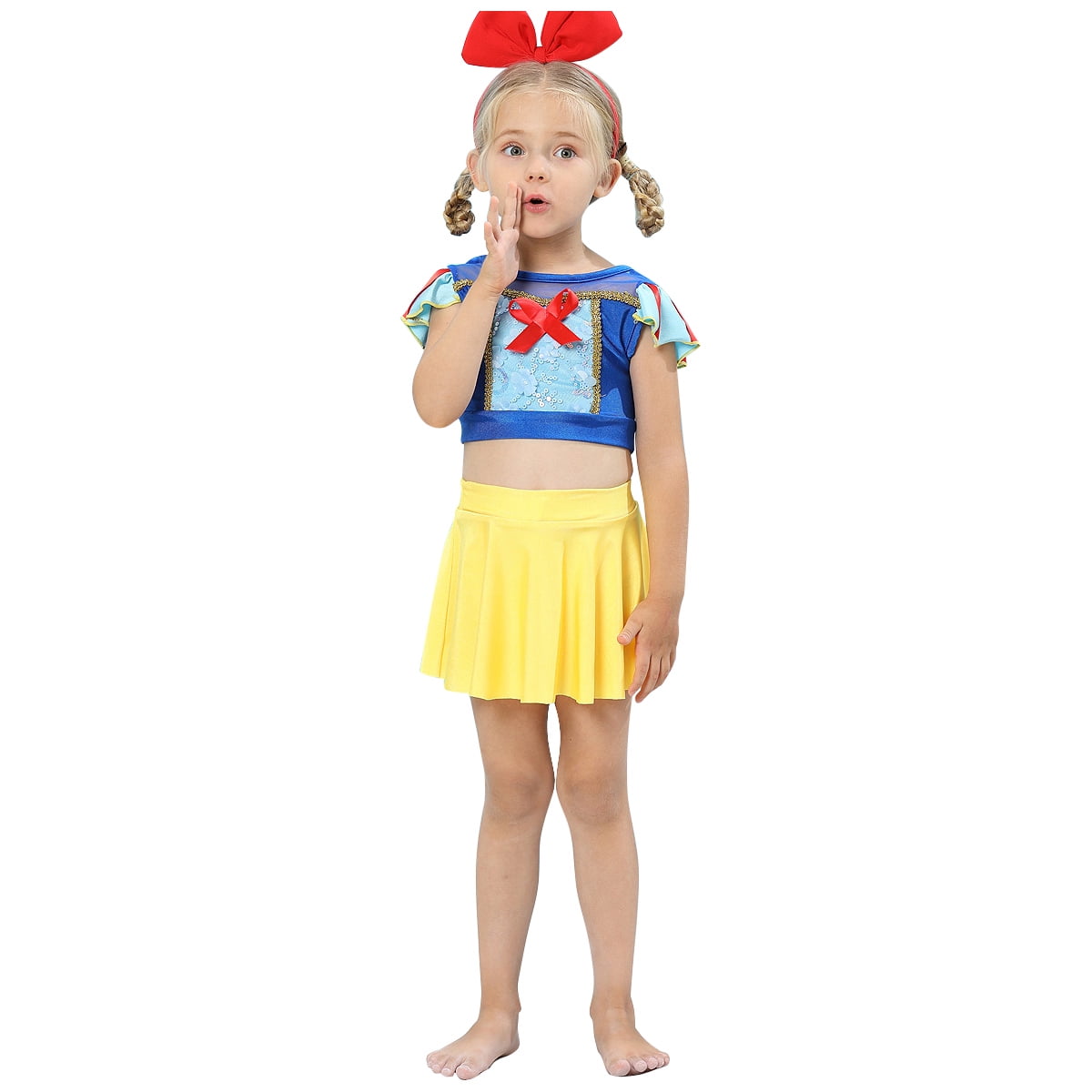 HAWEE Girls Princess Two Piece Swimsuit Toddler Bikini Set Ruffle ...