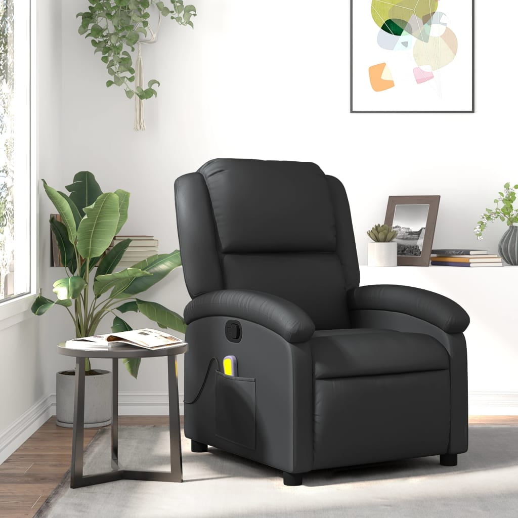 Click here for Vidaxl Massage Recliner Chair Black Real Leather prices