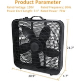 InfiniPower 20-Inch 3-Speed Box Fan, Lightweight Portable Cooling Table ...