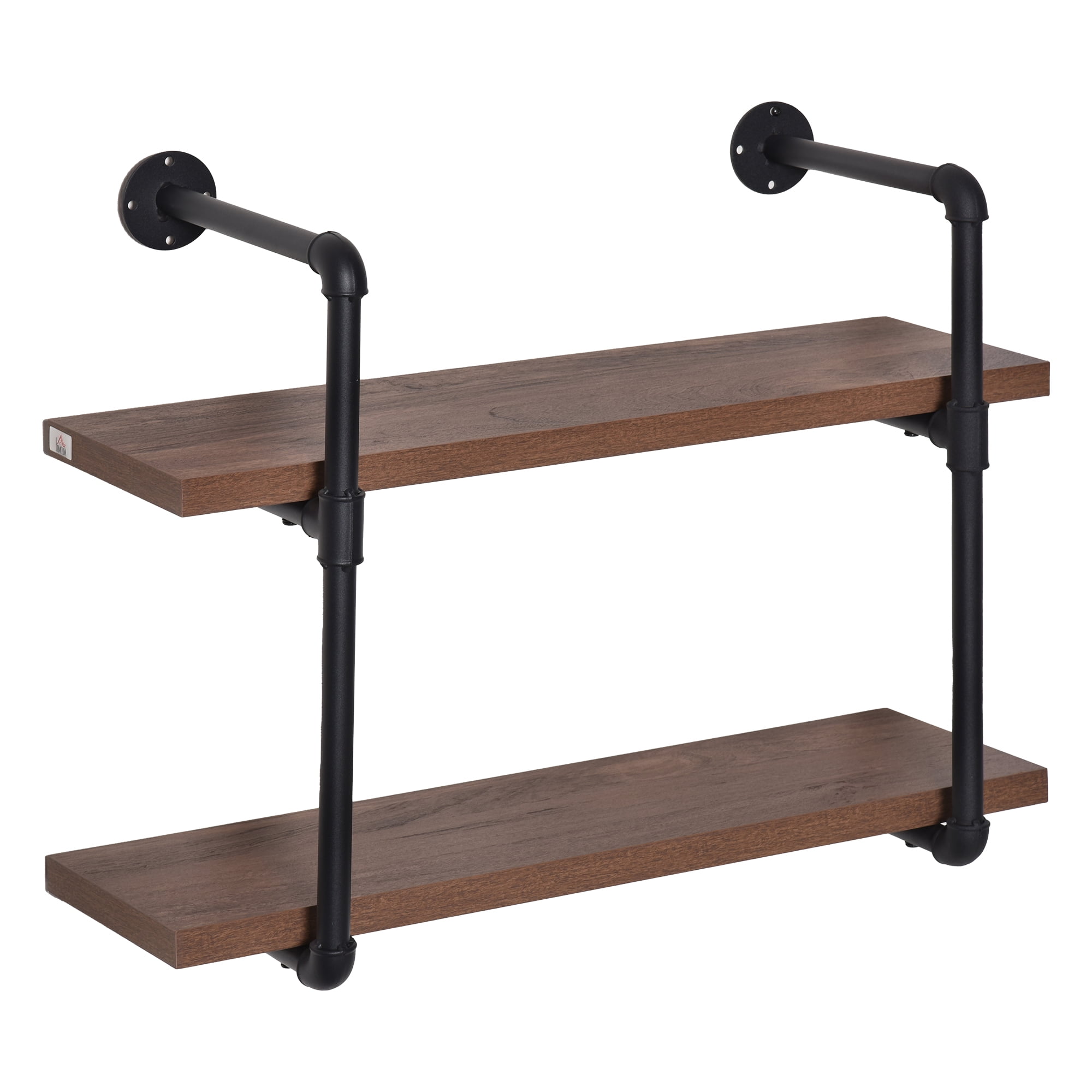 HOMCOM Industrial Multi-Tier Shelf Wall-Mounted Floating Shelf Utility ...