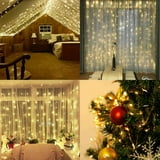300 LED Curtain Fairy Lights with Remote Control, 8 Modes, USB Plug-in ...