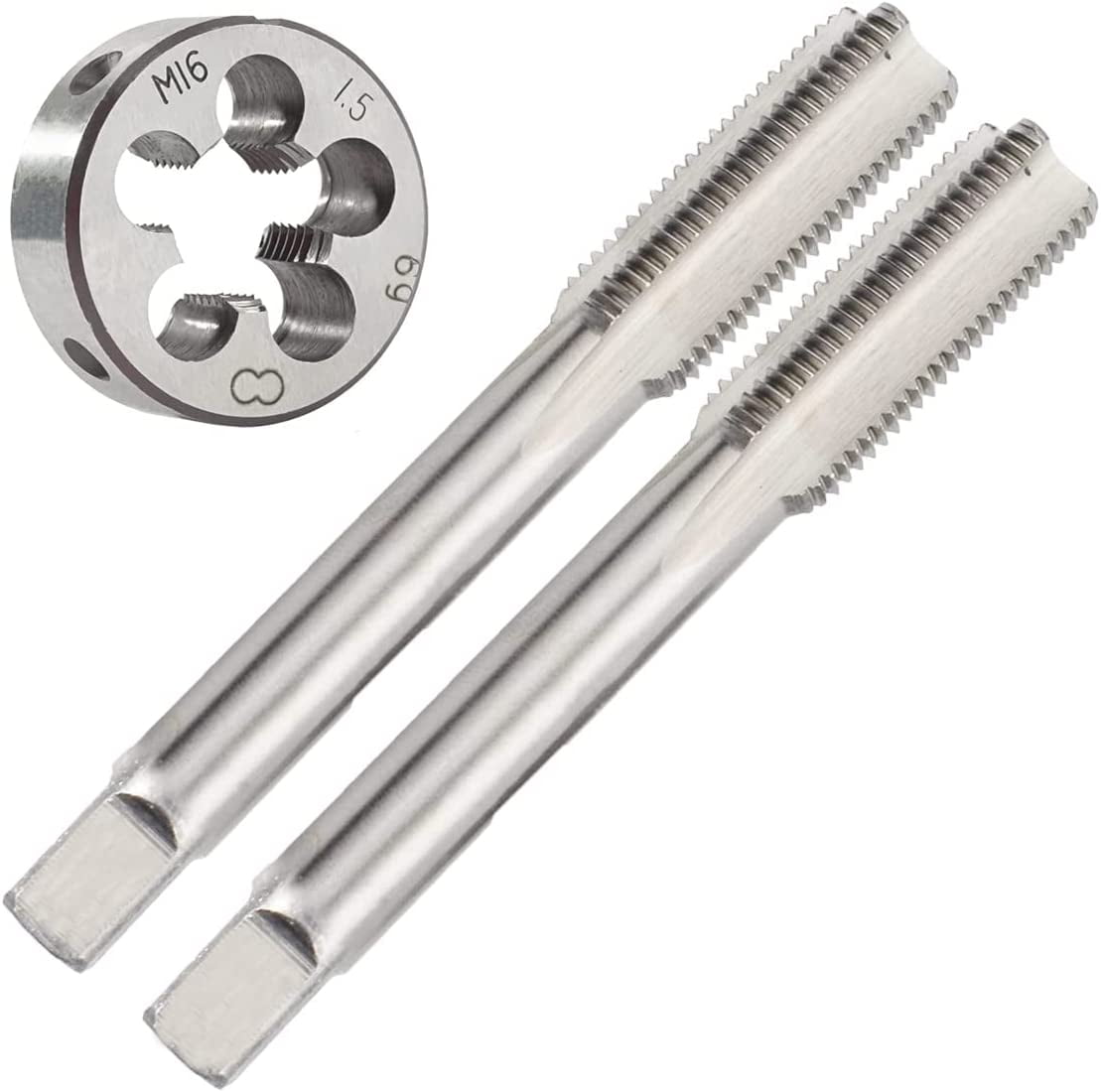M16 x 1.5 Metric Tap and Die Set. Thread Tap and Round Die. Right Hand ...