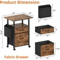 2 Drawer File Cabinet with 24'' Extended Desktop, Mobile Filing Cabinet ...