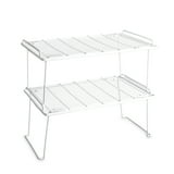 "Mainstays Folding White Wire Shelf, Kitchen Organizer, Stackable, 15. ...