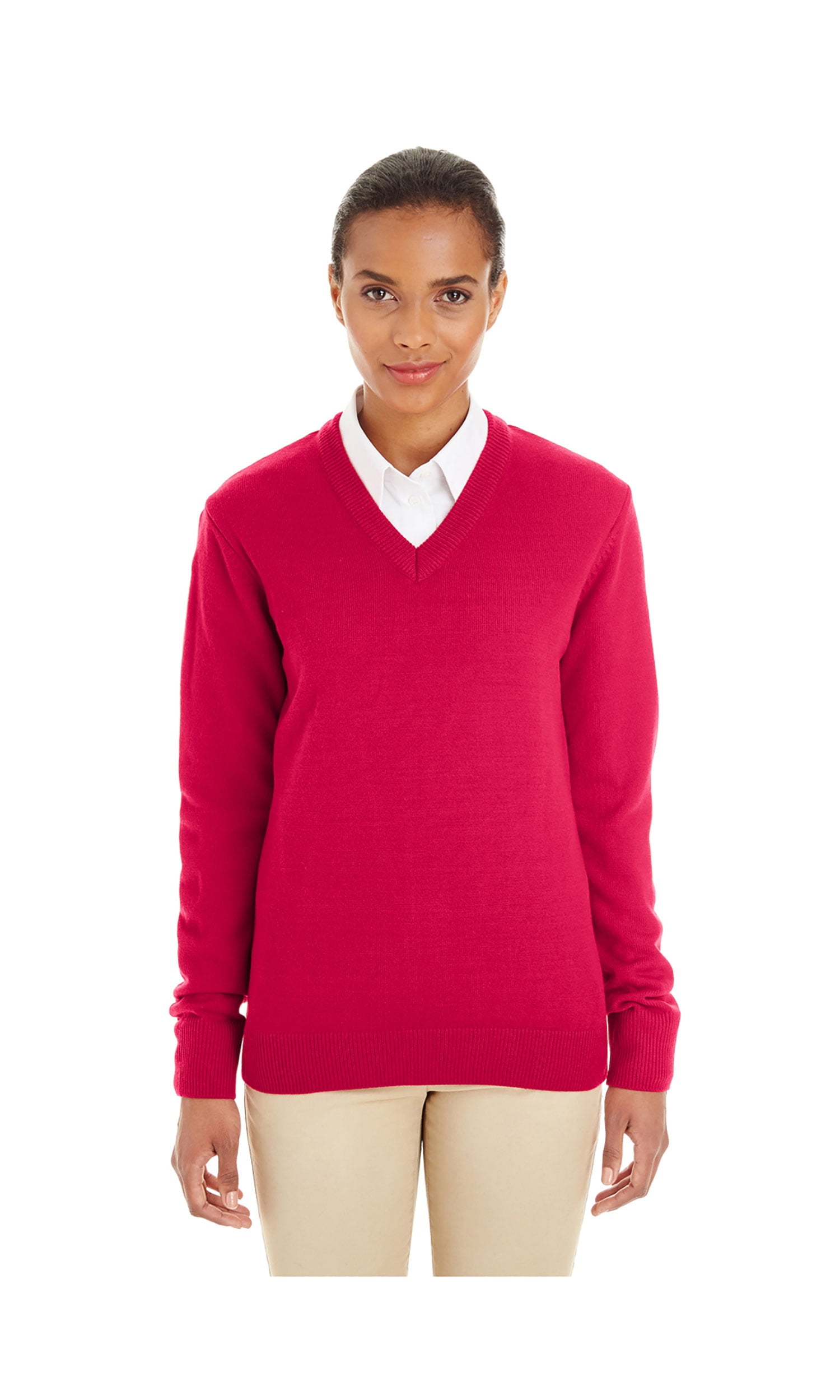 Harriton Ladies' Pilbloc V-Neck Sweater Vest, M420W ,RED, 2XL - Walmart.com