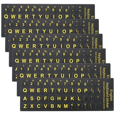 HQRP English QWERTY Laminated Keyboard Stickers for All PC & Laptops ...