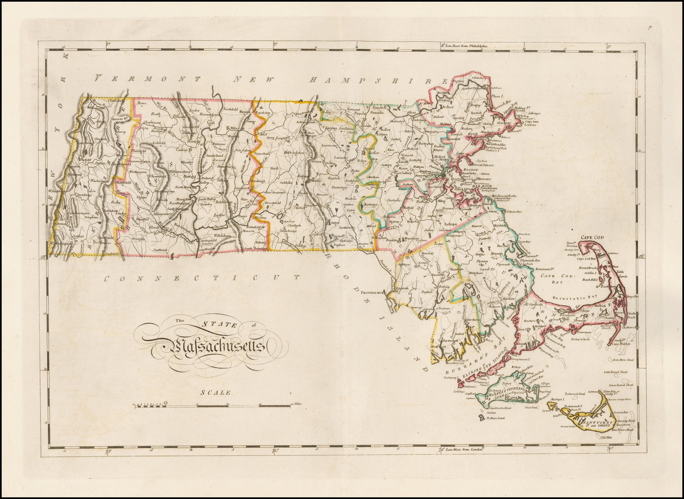 The State of Massachusetts-20 Inch By 30 Inch Laminated Poster With ...