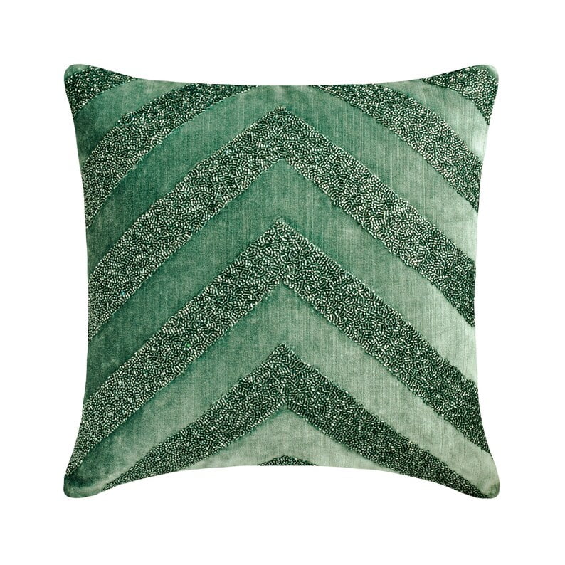 Decorative Teal Blue 18"x18" (45x45 cm) Pillow Covers, Velvet Beaded ...